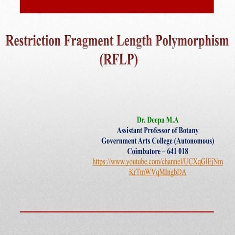 RFLP - Restriction Fragment Length Polymorphism | PPT