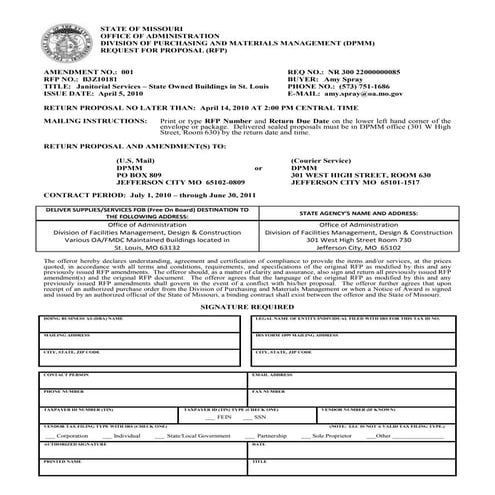 RFP document template | DOCX