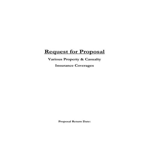 Insurance Request for Proposal Template | PDF