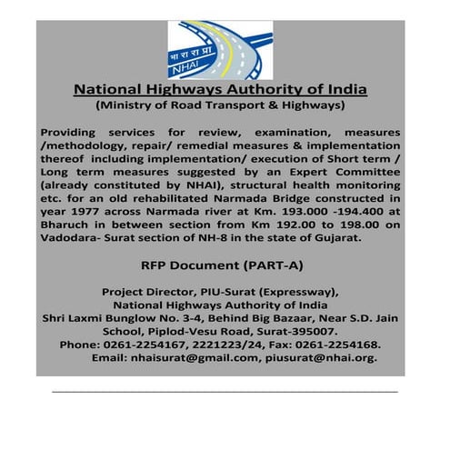 RFP_01_Narmada.pdf for understanding and viewing it for ongoing ...