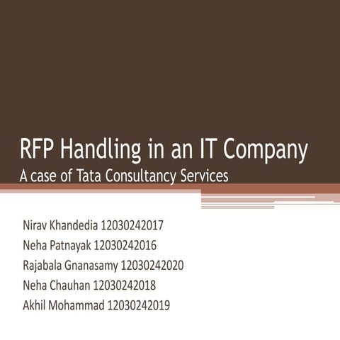 RFP Handling in IT Company | PPTX