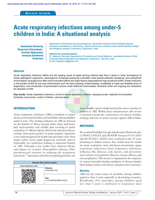 National Acute Respiratory Infection Programme | PPTX | Lung and ...