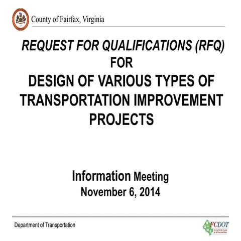Request for Qualifications (RFQ) for Design of Various Types of ...