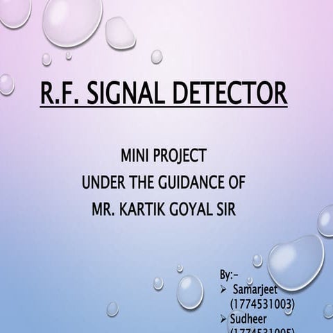 Rf signal detector.pptx 31005 & 31003 | PPTX