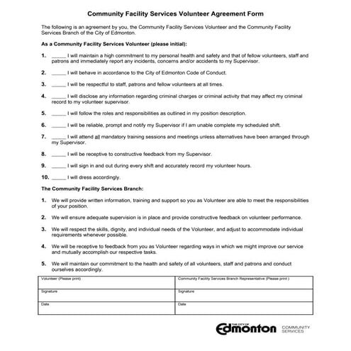 Rfs volunteer agreement | PDF