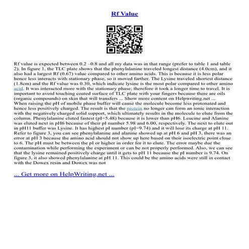 Rf Value | PDF