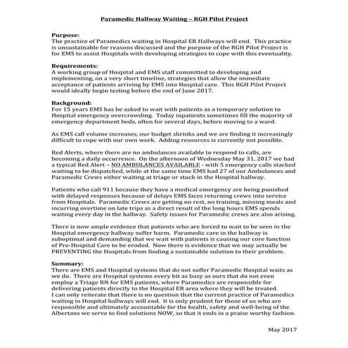 RGH Pilot Project - Opening Remarks | PDF