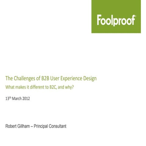 Challenges of B2B User Experience Design | PDF