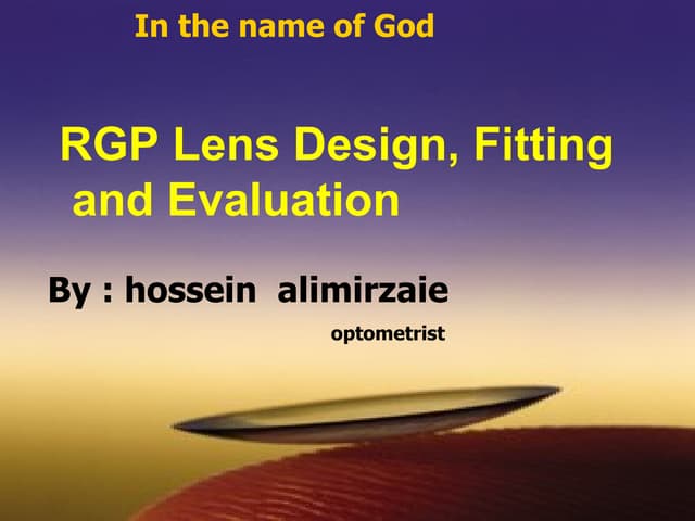 Fitting assessment of soft contact lens | PPTX