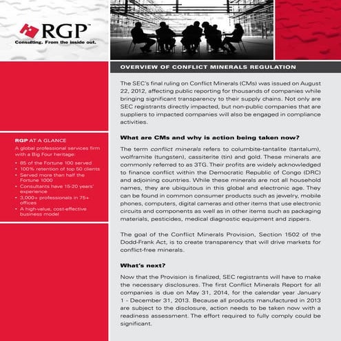 Rgp conflict minerals overview usa | PDF