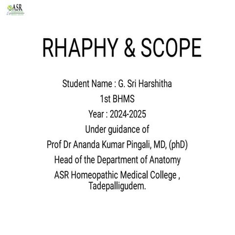 ANATOMICAL SUFFIXES RHAPHY & SCOPE | PPT