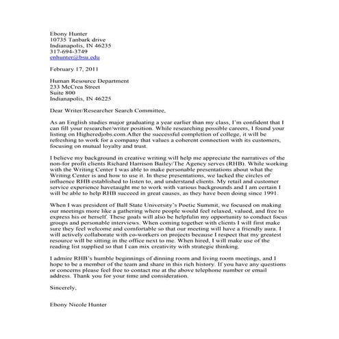 Rhb cover letter | DOCX