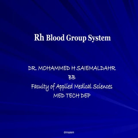 Rh Blood Group System | PPT