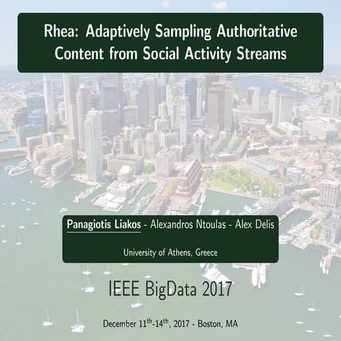 Rhea: Adaptively Sampling Authoritative Content from Social Activity Streams | PDF | Social ...