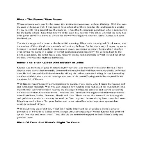 Rhea the eternal titan queen | DOC