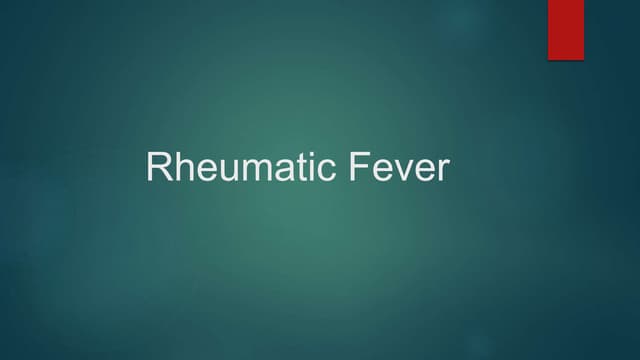 Rheumatic fever in pediatrics