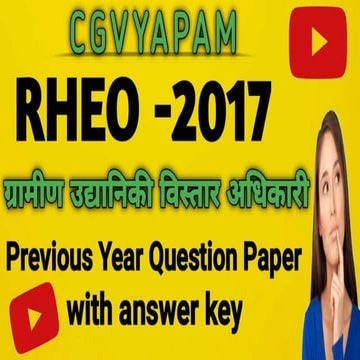 Rural Horticulture Extension Officer or RHEO previous year question ...