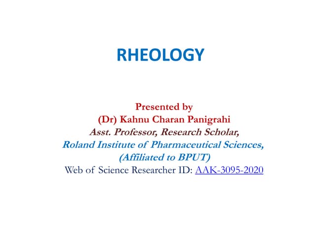 Rheology Of Fluids | PPT