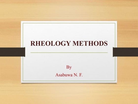 Rheology Of Fluids | PPT