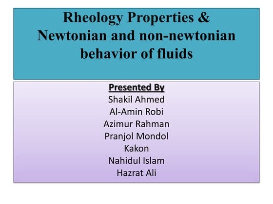 Rheology Of Fluids | PPT | Chemistry | Science