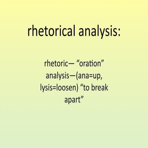 Rhetorical analysis | KEY