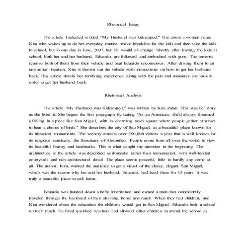 Self rhetorical analysis | DOCX
