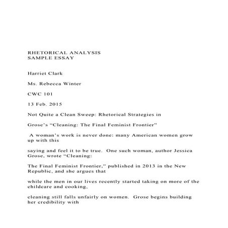 RHETORICAL ANALYSIS SAMPLE ESSAY Harriet Clark .docx