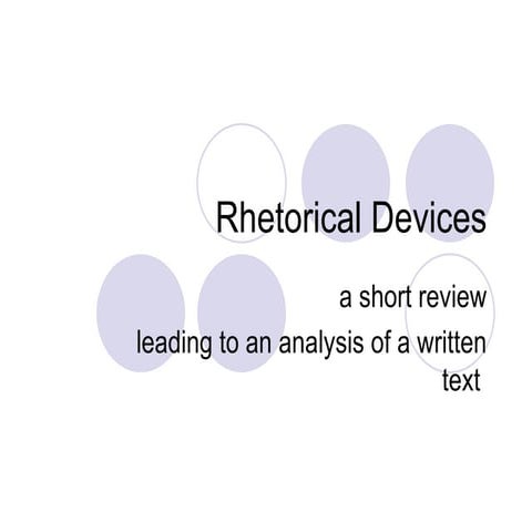 Rhetorical Devices | PPT