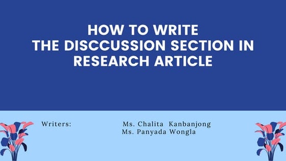 How to write discussion section | PPTX