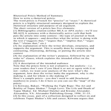 Rhetorical Précis Method of SummaryHow to write a rhetorical pré.docx