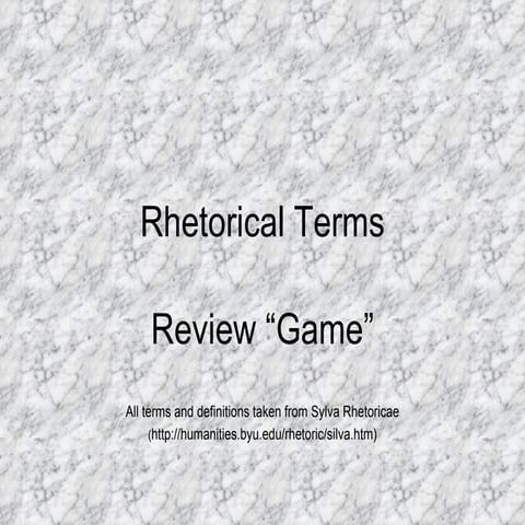 Rhetorical terms review game | PPT | Smartphones | Consumer Electronics