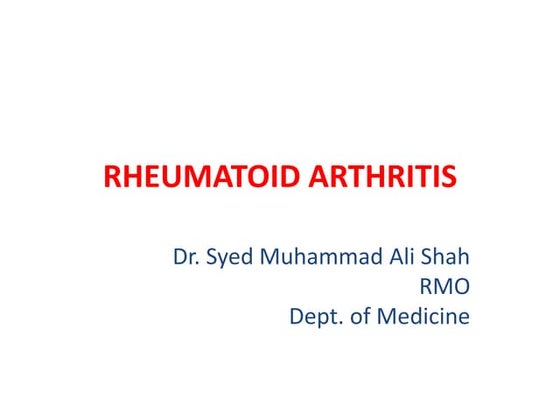 Rheumatoid arthritis | PPT