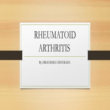 rheumatoid arthritis.pptx for MBBS student | PPTX