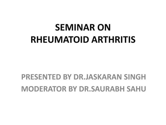 Pathophysiology of Rheumatoid Arthritis | PPT