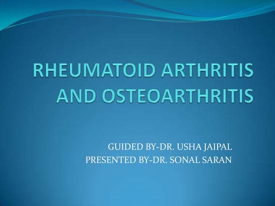 Rheumatoid arthritis | PPT | Bone and Joint Conditions | Diseases and Conditions