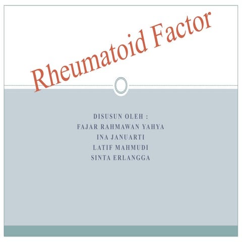 Rheumatoid factor | PPTX