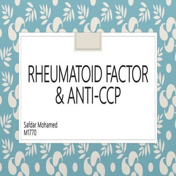 Rheumatoid factor and anti-ccp | PPTX
