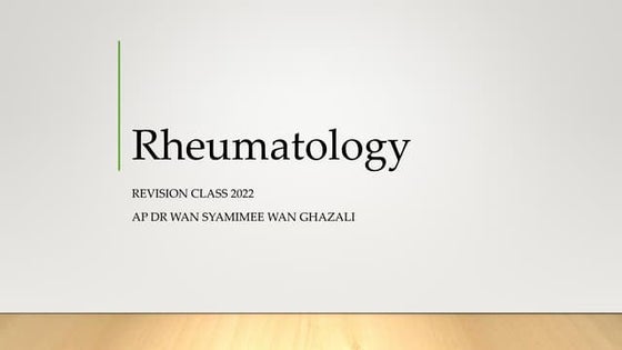 Rheumatoid Arthritis Seminar Presentation ppt | PPT