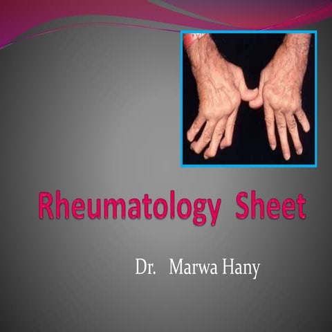 Rheumatology Sheet | PPTX