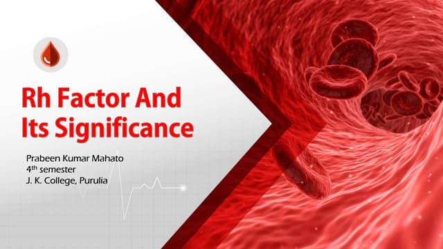 Rh Blood Group System | PPT