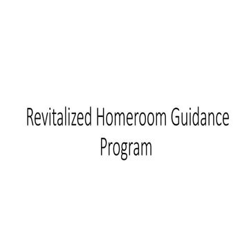 revitalized homeroom guidance program PPT | PPTX