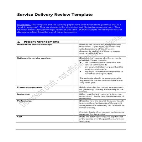 Service Delivery Review Template | PDF