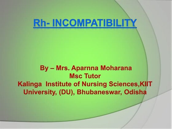 Rh Incompatibility.pptx NOTES IN OBSTETRICS AND GYNECOLOGY NURSING | PPTX
