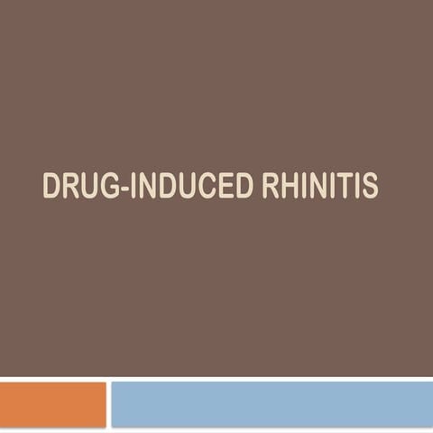 Rhinitis journal presentation in drug induced rhinitis a narrative ...