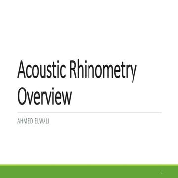 Rhinometry presentation | PPTX