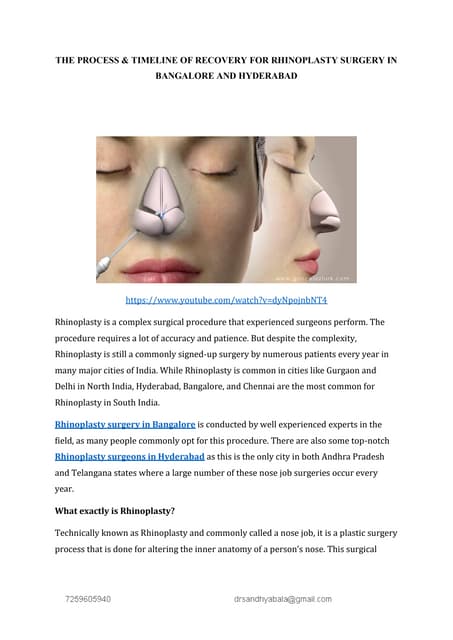 Rhinoplasty vs. a non surgical nose job | PDF