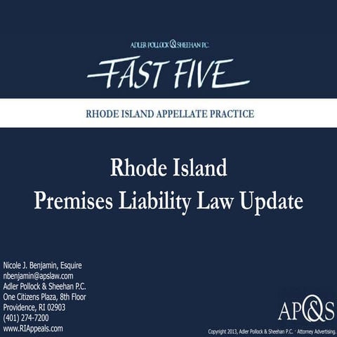 Rhode Island Premises Liability Law Update | PPT