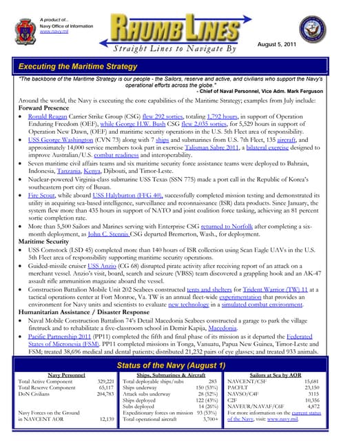 Executing the maritime strategy 6 october 11 | PDF