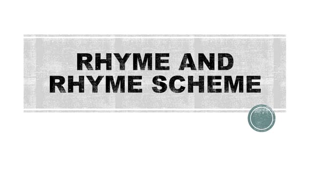 Rhyme Scheme in Poetry | PPTX