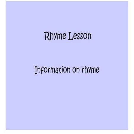 Rhyme Lesson | PPT